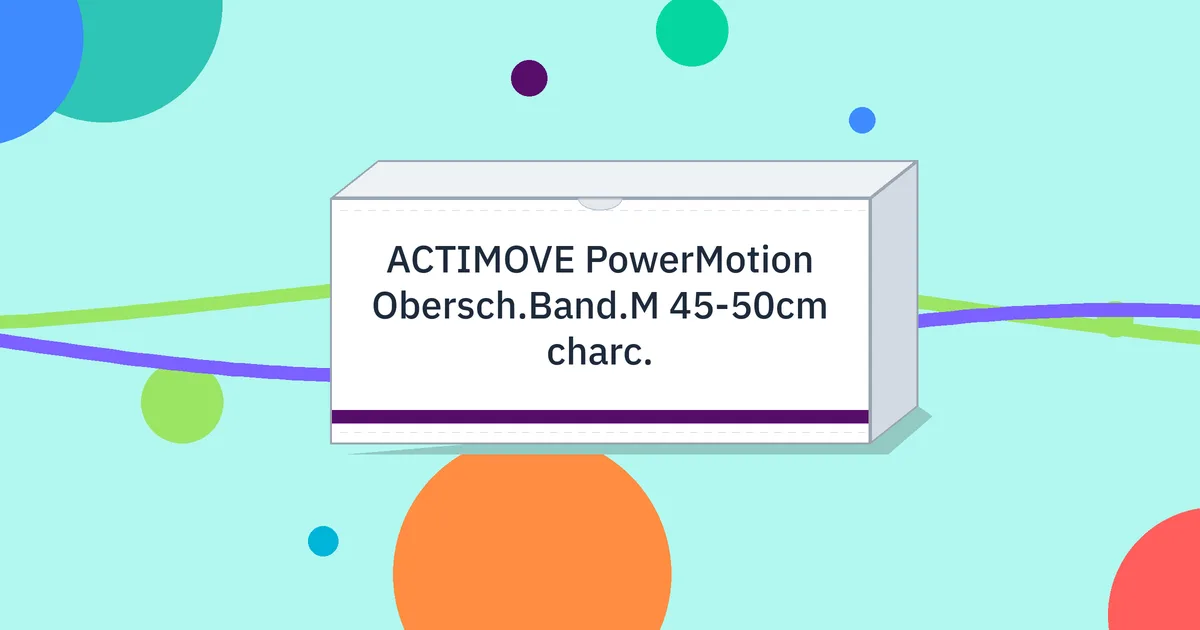 Symbolbild: Packung mit der Aufschrift ACTIMOVE PowerMotion Obersch.Band.M 45-50cm charc. (PZN 17948571) – Verfügbarkeit und Bezug in Apotheken in Frankfurt am Main