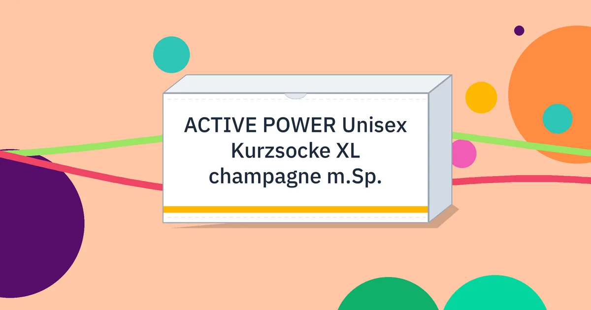 Symbolbild: Packung mit der Aufschrift ACTIVE POWER Unisex Kurzsocke XL champagne m.Sp. (PZN 16194561) – Verfügbarkeit und Bezug in Apotheken in Frankfurt am Main