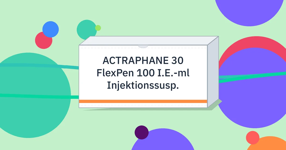 Symbolbild: Packung mit der Aufschrift ACTRAPHANE 30 FlexPen 100 I.E.-ml Injektionssusp. (PZN 00541629) – Verfügbarkeit und Bezug in Apotheken in Frankfurt am Main