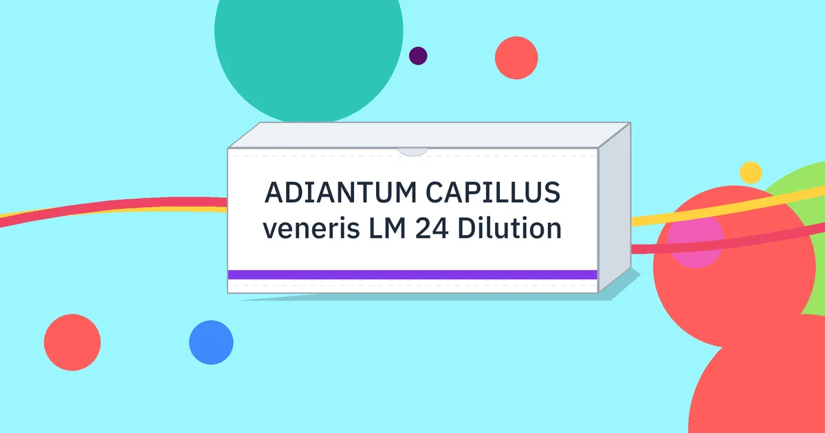 Symbolbild: Packung mit der Aufschrift ADIANTUM CAPILLUS veneris LM 24 Dilution (PZN 13295729) – Verfügbarkeit und Bezug in Apotheken in Frankfurt am Main