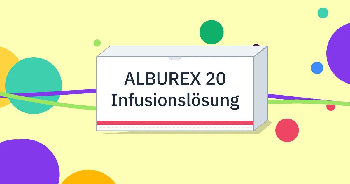 Symbolbild: Packung mit der Aufschrift ALBUREX 20 Infusionslösung (PZN 06446501) – Verfügbarkeit und Bezug in Apotheken in Frankfurt am Main
