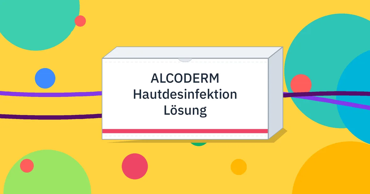 Symbolbild: Packung mit der Aufschrift ALCODERM Hautdesinfektion Lösung (PZN 08625509) – Verfügbarkeit und Bezug in Apotheken in Frankfurt am Main
