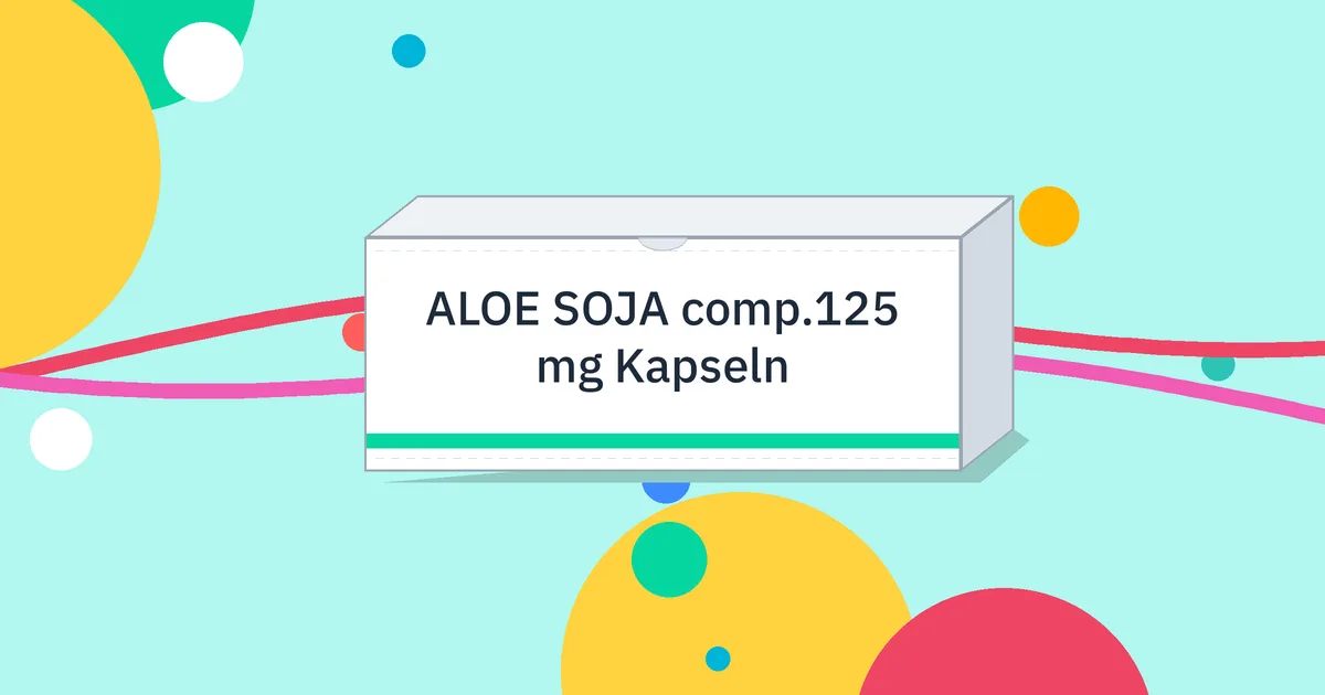 Symbolbild: Packung mit der Aufschrift ALOE SOJA comp.125 mg Kapseln (PZN 01871346) – Verfügbarkeit und Bezug in Apotheken in Frankfurt am Main