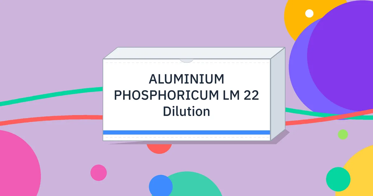 Symbolbild: Packung mit der Aufschrift ALUMINIUM PHOSPHORICUM LM 22 Dilution (PZN 13317282) – Verfügbarkeit und Bezug in Apotheken in Frankfurt am Main