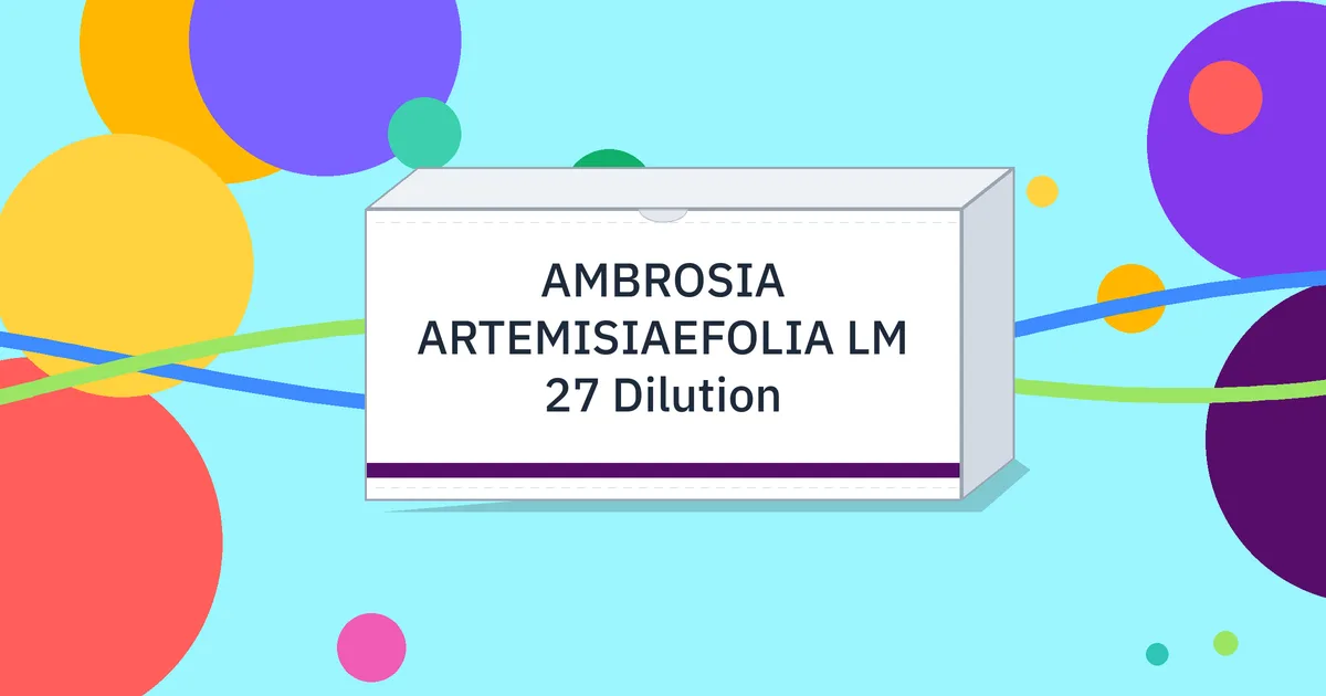 Symbolbild: Packung mit der Aufschrift AMBROSIA ARTEMISIAEFOLIA LM 27 Dilution (PZN 13318264) – Verfügbarkeit und Bezug in Apotheken in Frankfurt am Main