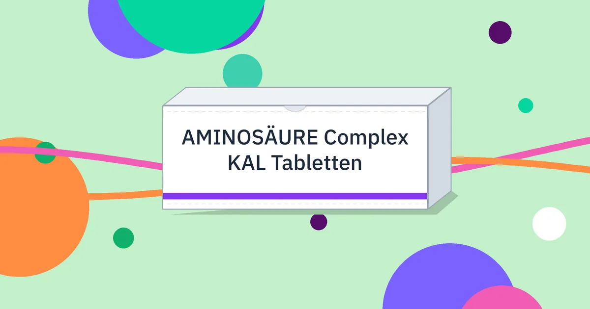 Symbolbild: Packung mit der Aufschrift AMINOSÄURE Complex KAL Tabletten (PZN 06987881) – Verfügbarkeit und Bezug in Apotheken in Frankfurt am Main