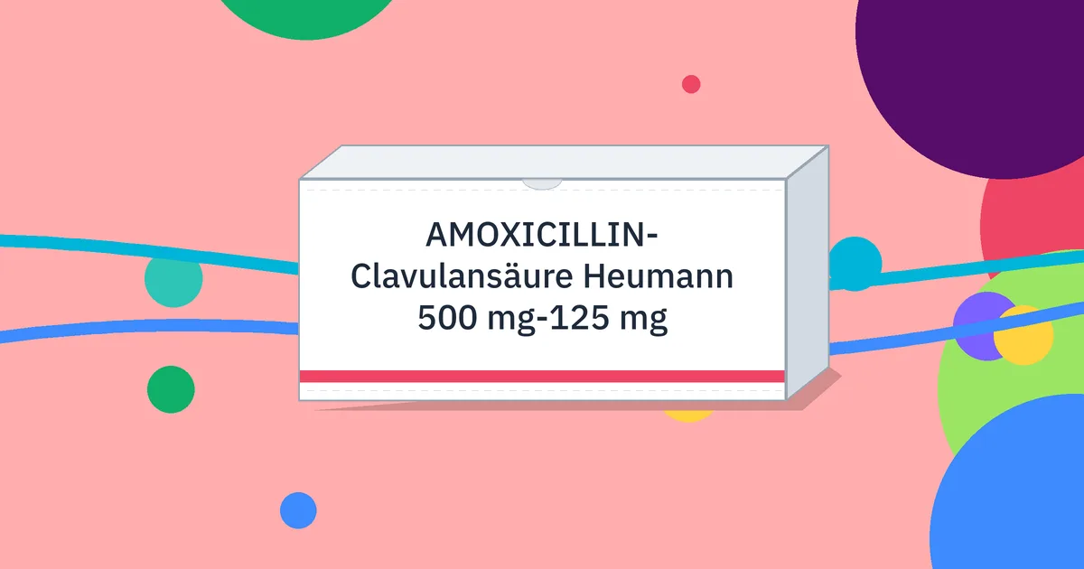 Symbolbild: Packung mit der Aufschrift AMOXICILLIN-Clavulansäure Heumann 500 mg-125 mg (PZN 11514647) – Verfügbarkeit und Bezug in Apotheken in Frankfurt am Main