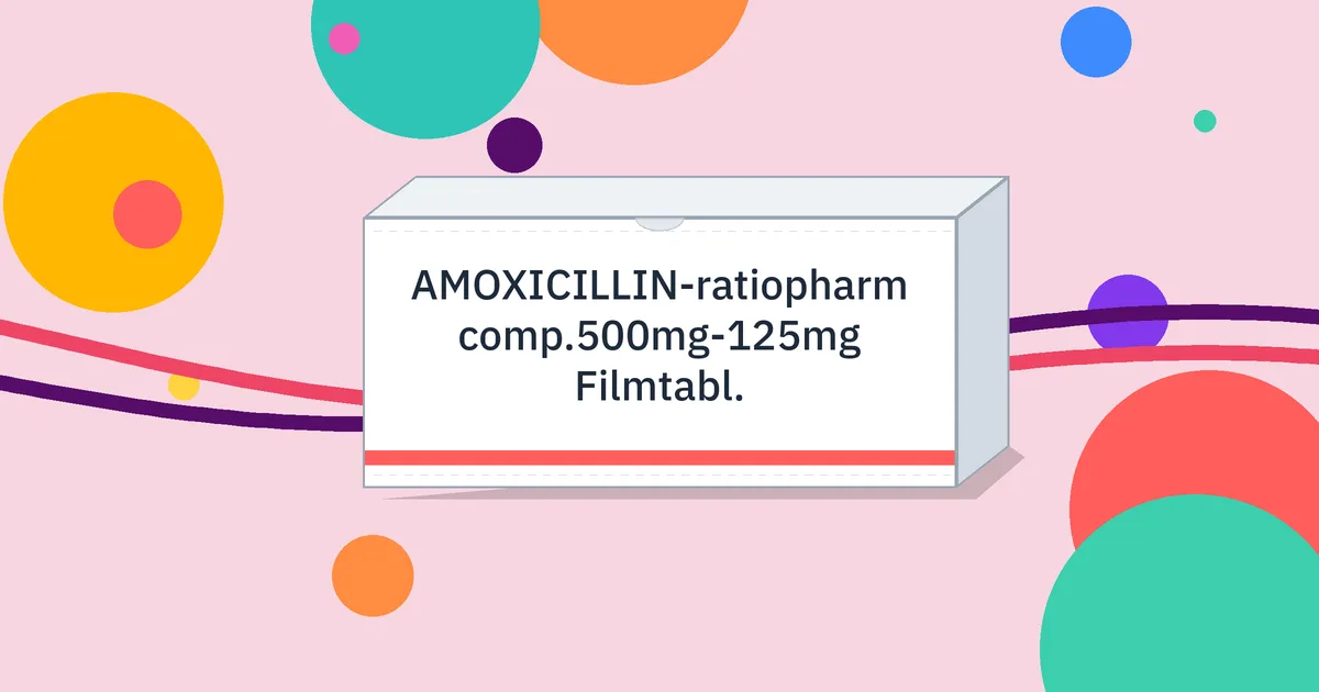 Symbolbild: Packung mit der Aufschrift AMOXICILLIN-ratiopharm comp.500mg-125mg Filmtabl. (PZN 07622035) – Verfügbarkeit und Bezug in Apotheken in Frankfurt am Main
