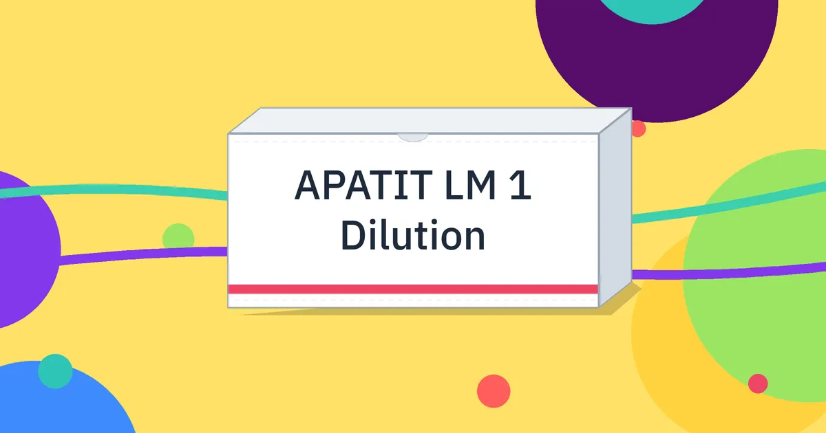 Symbolbild: Packung mit der Aufschrift APATIT LM 1 Dilution (PZN 13377002) – Verfügbarkeit und Bezug in Apotheken in Frankfurt am Main