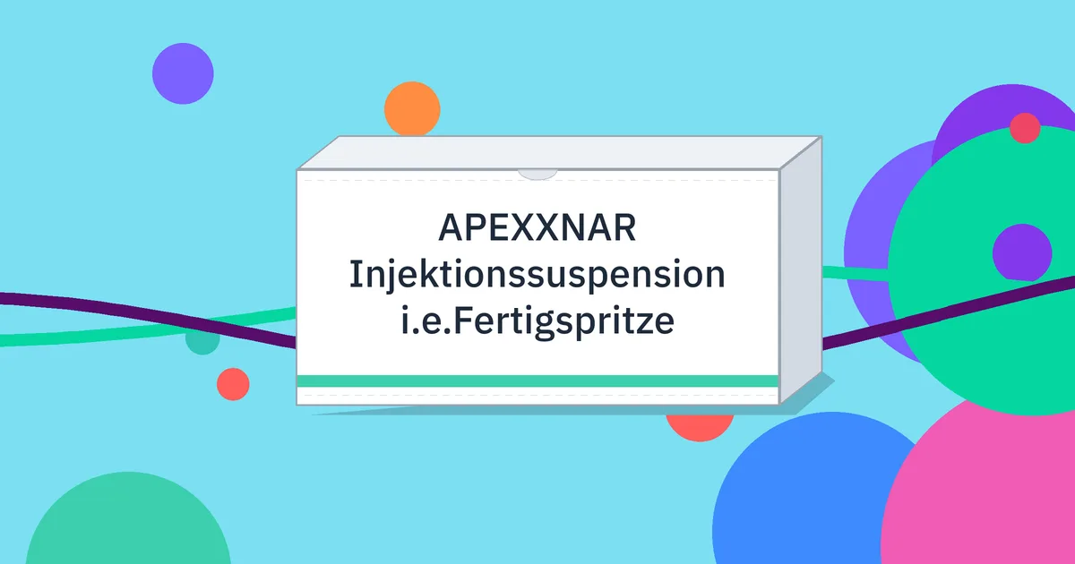 Symbolbild: Packung mit der Aufschrift APEXXNAR Injektionssuspension i.e.Fertigspritze (PZN 19127269) – Verfügbarkeit und Bezug in Apotheken in Frankfurt am Main