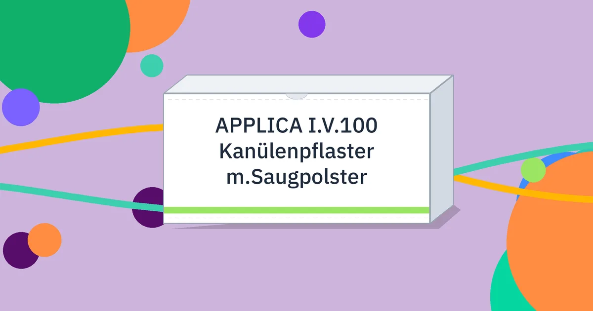 Symbolbild: Packung mit der Aufschrift APPLICA I.V.100 Kanülenpflaster m.Saugpolster (PZN 19767951) – Verfügbarkeit und Bezug in Apotheken in Frankfurt am Main