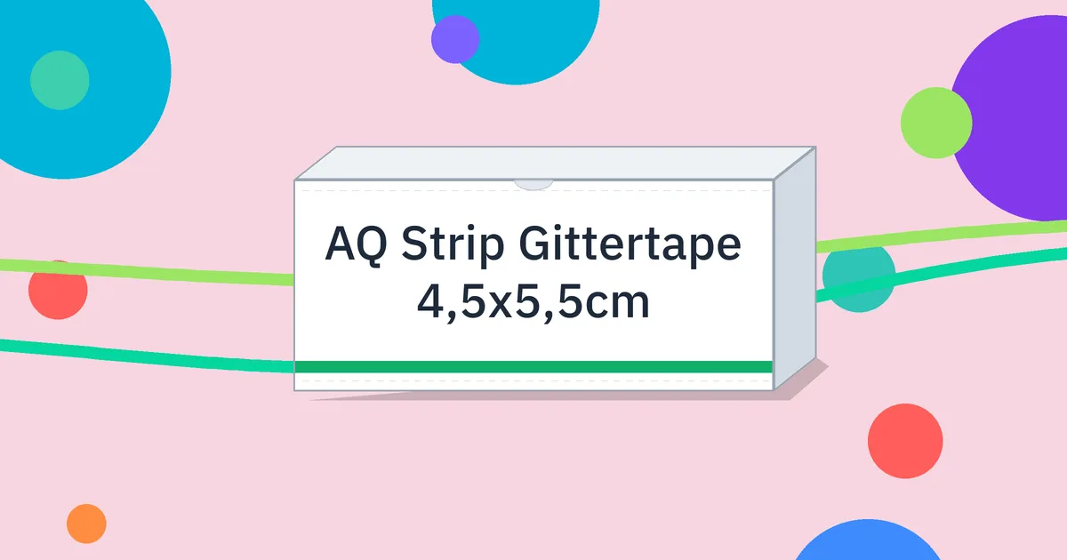 Symbolbild: Packung mit der Aufschrift AQ Strip Gittertape 4,5x5,5cm (PZN 09226102) – Verfügbarkeit und Bezug in Apotheken in Frankfurt am Main