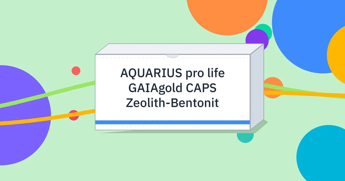 Symbolbild: Packung mit der Aufschrift AQUARIUS pro life GAIAgold CAPS Zeolith-Bentonit (PZN 17437310) – Verfügbarkeit und Bezug in Apotheken in Frankfurt am Main