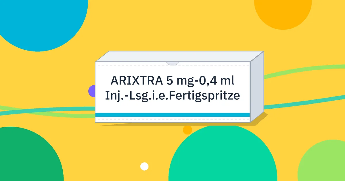 Symbolbild: Packung mit der Aufschrift ARIXTRA 5 mg-0,4 ml Inj.-Lsg.i.e.Fertigspritze (PZN 16003992) – Verfügbarkeit und Bezug in Apotheken in Frankfurt am Main