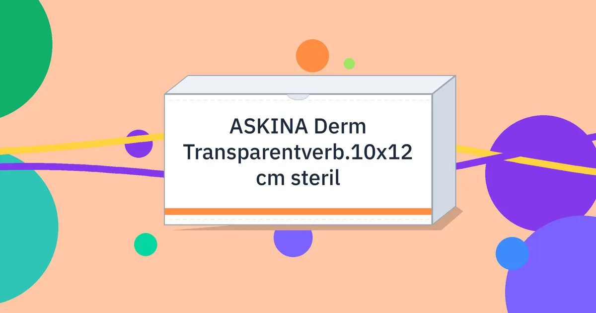 Symbolbild: Packung mit der Aufschrift ASKINA Derm Transparentverb.10x12 cm steril (PZN 12734842) – Verfügbarkeit und Bezug in Apotheken in Frankfurt am Main