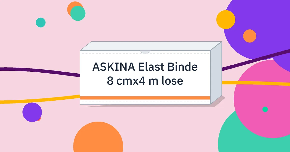 Symbolbild: Packung mit der Aufschrift ASKINA Elast Binde 8 cmx4 m lose (PZN 12735296) – Verfügbarkeit und Bezug in Apotheken in Frankfurt am Main