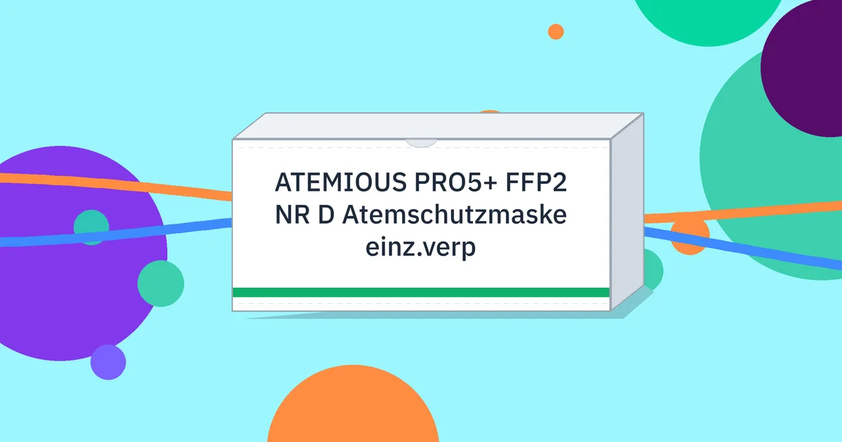 Symbolbild: Packung mit der Aufschrift ATEMIOUS PRO5+ FFP2 NR D Atemschutzmaske einz.verp (PZN 20643088) – Verfügbarkeit und Bezug in Apotheken in Frankfurt am Main