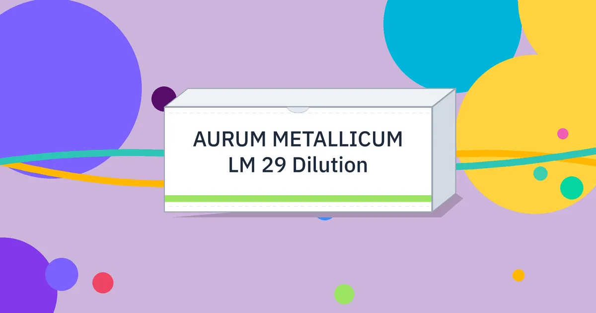 Symbolbild: Packung mit der Aufschrift AURUM METALLICUM LM 29 Dilution (PZN 12785271) – Verfügbarkeit und Bezug in Apotheken in Frankfurt am Main