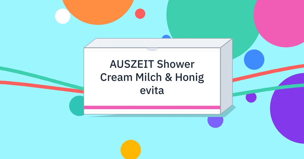 Symbolbild: Packung mit der Aufschrift AUSZEIT Shower Cream Milch & Honig evita (PZN 16203857) – Verfügbarkeit und Bezug in Apotheken in Frankfurt am Main