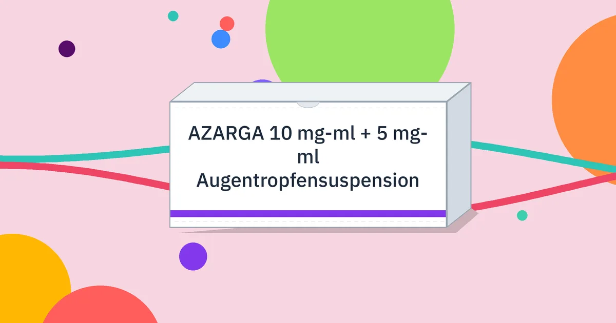 Symbolbild: Packung mit der Aufschrift AZARGA 10 mg-ml + 5 mg-ml Augentropfensuspension (PZN 11667977) – Verfügbarkeit und Bezug in Apotheken in Frankfurt am Main