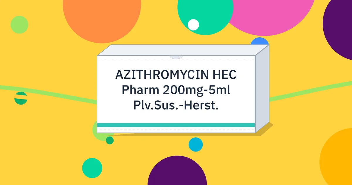 Symbolbild: Packung mit der Aufschrift AZITHROMYCIN HEC Pharm 200mg-5ml Plv.Sus.-Herst. (PZN 17147291) – Verfügbarkeit und Bezug in Apotheken in Frankfurt am Main