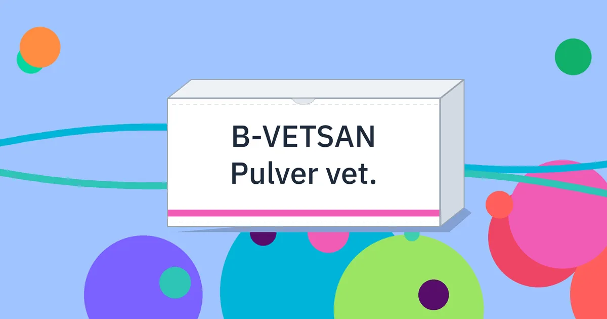 Symbolbild: Packung mit der Aufschrift B-VETSAN Pulver vet. (PZN 08919725) – Verfügbarkeit und Bezug in Apotheken in Frankfurt am Main