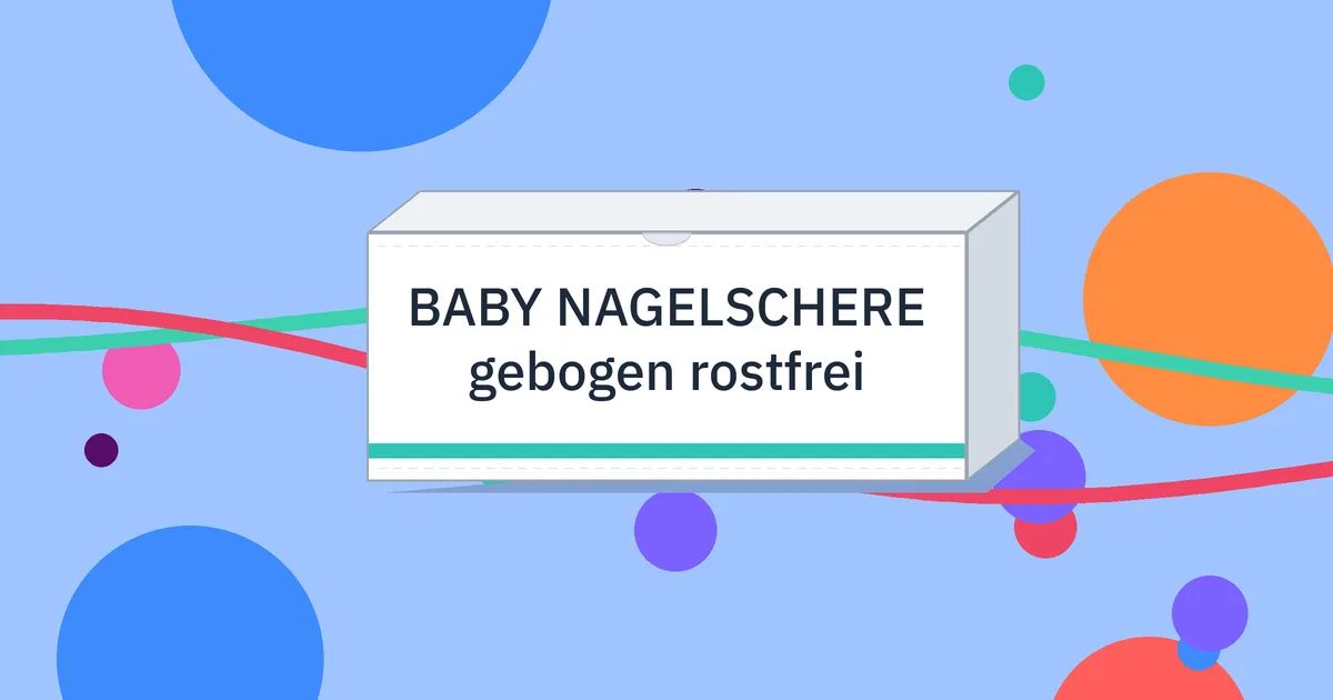 Symbolbild: Packung mit der Aufschrift BABY NAGELSCHERE gebogen rostfrei (PZN 01260393) – Verfügbarkeit und Bezug in Apotheken in Frankfurt am Main