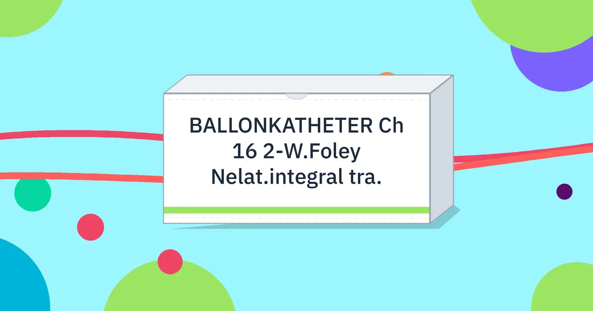 Symbolbild: Packung mit der Aufschrift BALLONKATHETER Ch 16 2-W.Foley Nelat.integral tra. (PZN 14350235) – Verfügbarkeit und Bezug in Apotheken in Frankfurt am Main