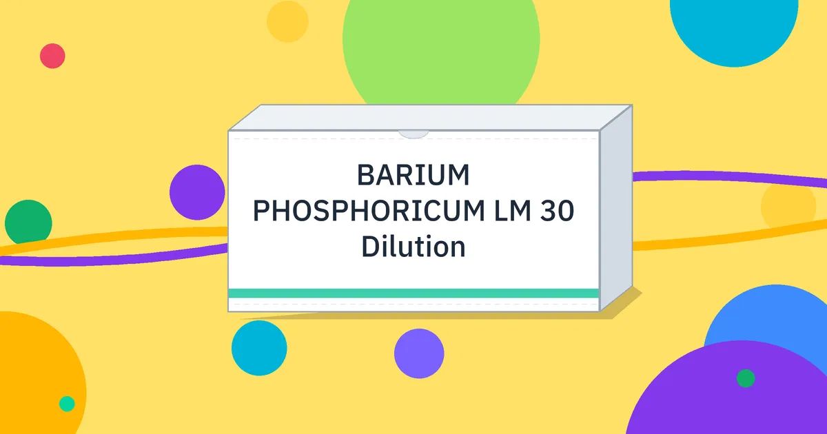 Symbolbild: Packung mit der Aufschrift BARIUM PHOSPHORICUM LM 30 Dilution (PZN 13379691) – Verfügbarkeit und Bezug in Apotheken in Frankfurt am Main