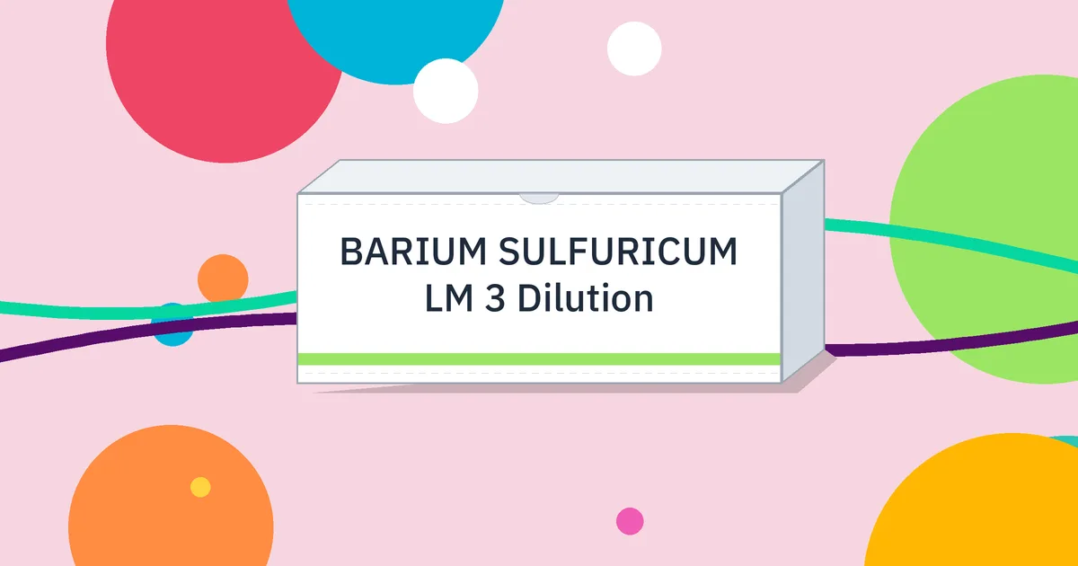 Symbolbild: Packung mit der Aufschrift BARIUM SULFURICUM LM 3 Dilution (PZN 13379981) – Verfügbarkeit und Bezug in Apotheken in Frankfurt am Main
