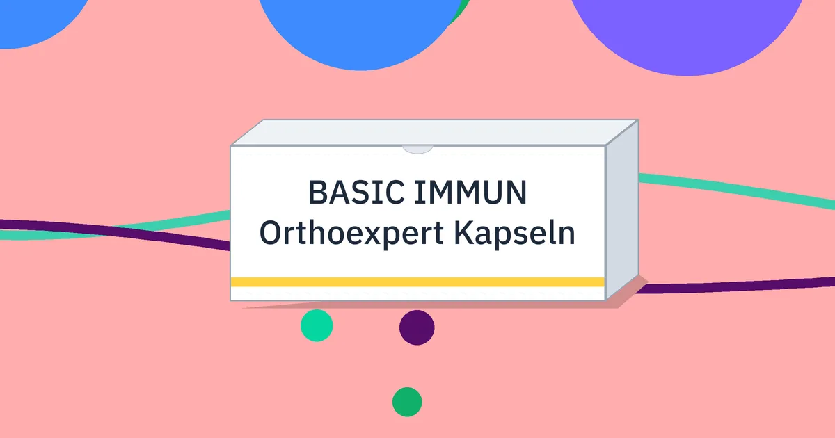 Symbolbild: Packung mit der Aufschrift BASIC IMMUN Orthoexpert Kapseln (PZN 07697599) – Verfügbarkeit und Bezug in Apotheken in Frankfurt am Main