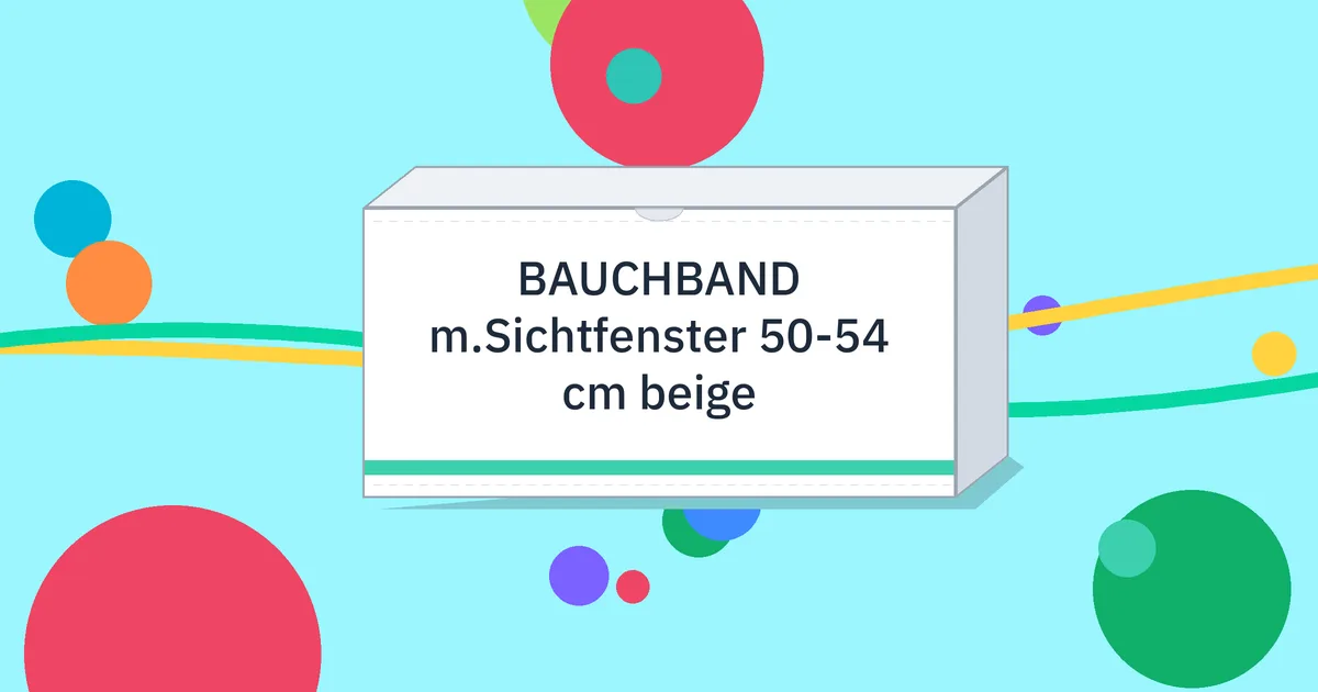 Symbolbild: Packung mit der Aufschrift BAUCHBAND m.Sichtfenster 50-54 cm beige (PZN 12904267) – Verfügbarkeit und Bezug in Apotheken in Frankfurt am Main