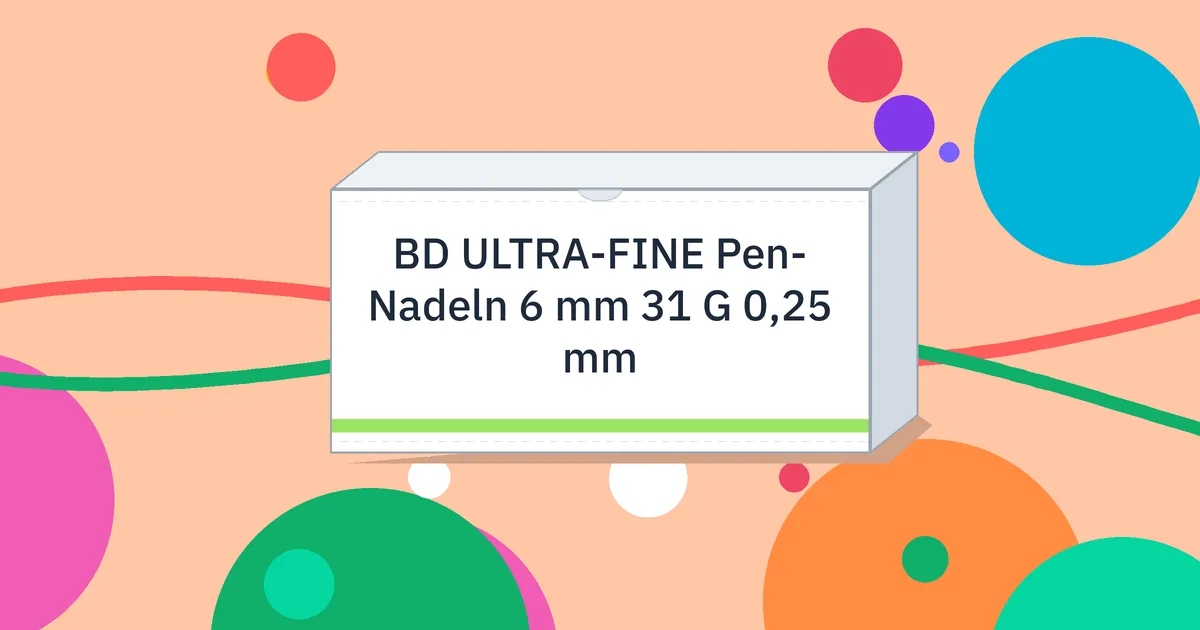 Symbolbild: Packung mit der Aufschrift BD ULTRA-FINE Pen-Nadeln 6 mm 31 G 0,25 mm (PZN 15733458) – Verfügbarkeit und Bezug in Apotheken in Frankfurt am Main