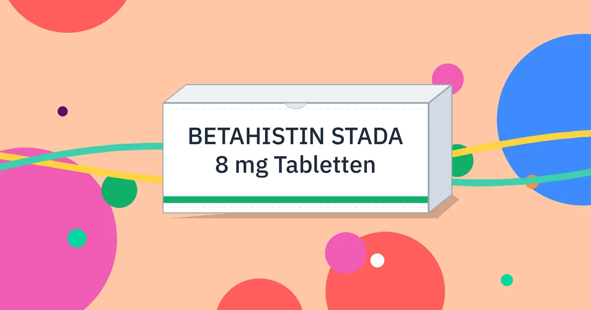 Symbolbild: Packung mit der Aufschrift BETAHISTIN STADA 8 mg Tabletten (PZN 20043477) – Verfügbarkeit und Bezug in Apotheken in Frankfurt am Main
