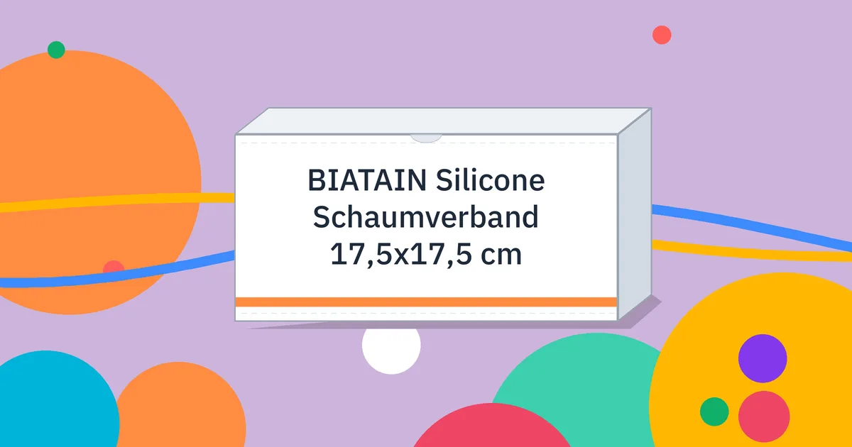 Symbolbild: Packung mit der Aufschrift BIATAIN Silicone Schaumverband 17,5x17,5 cm (PZN 18670037) – Verfügbarkeit und Bezug in Apotheken in Frankfurt am Main