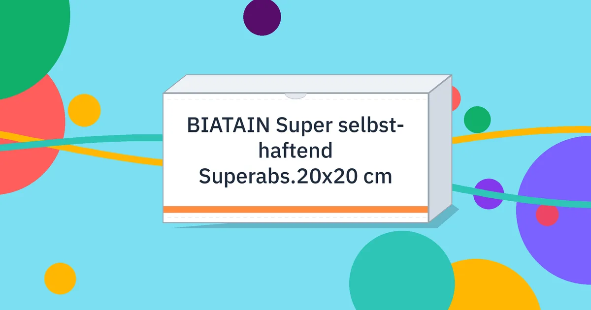 Symbolbild: Packung mit der Aufschrift BIATAIN Super selbst-haftend Superabs.20x20 cm (PZN 11117314) – Verfügbarkeit und Bezug in Apotheken in Frankfurt am Main