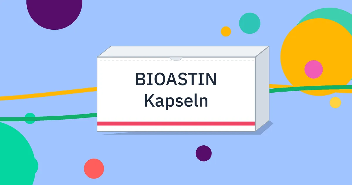 Symbolbild: Packung mit der Aufschrift BIOASTIN Kapseln (PZN 09713902) – Verfügbarkeit und Bezug in Apotheken in Frankfurt am Main