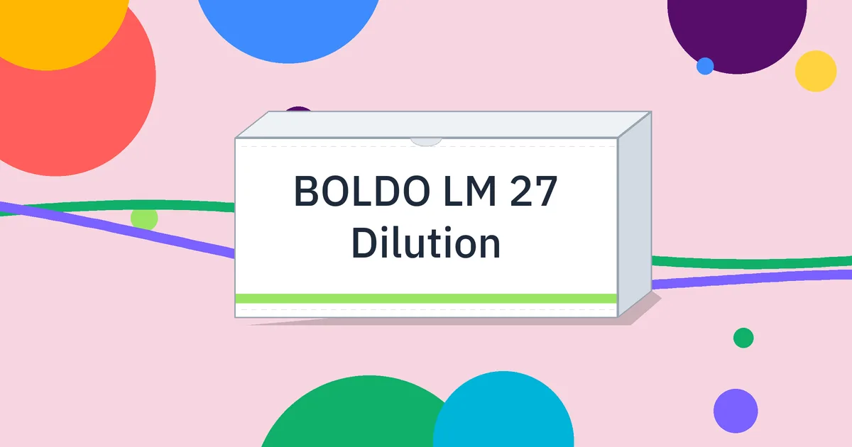 Symbolbild: Packung mit der Aufschrift BOLDO LM 27 Dilution (PZN 13390735) – Verfügbarkeit und Bezug in Apotheken in Frankfurt am Main