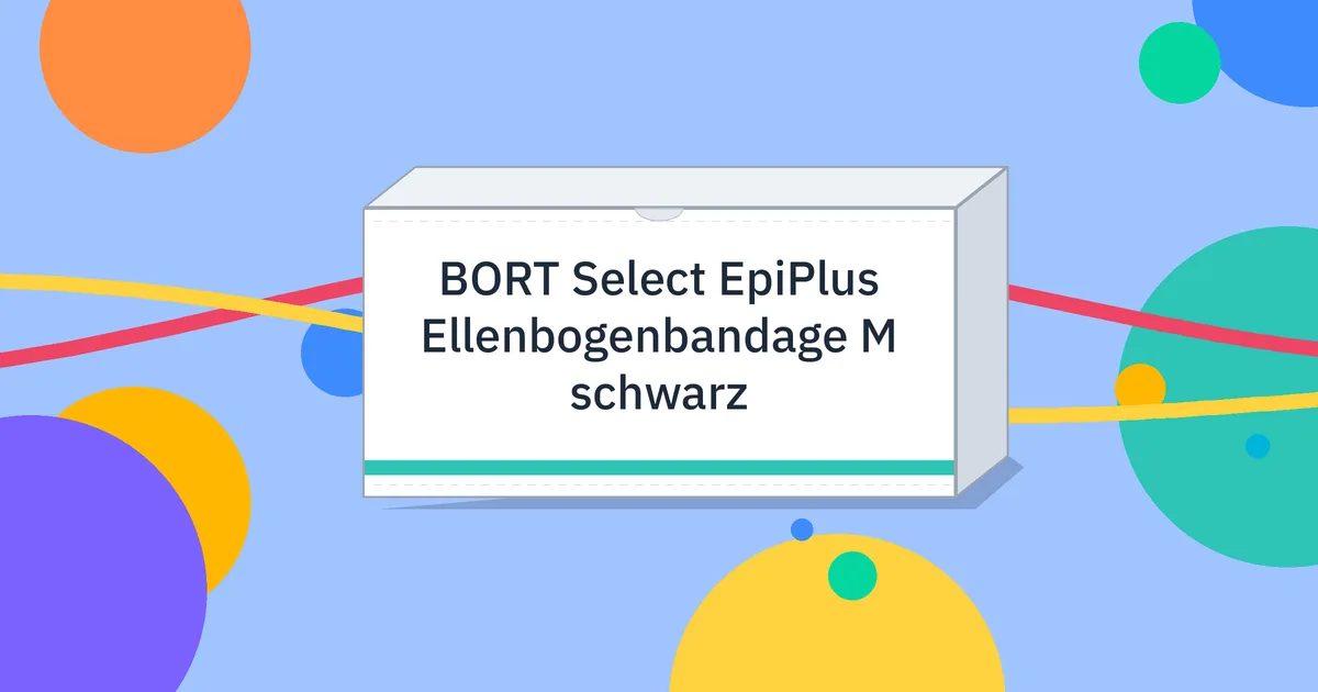 Symbolbild: Packung mit der Aufschrift BORT Select EpiPlus Ellenbogenbandage M schwarz (PZN 05540540) – Verfügbarkeit und Bezug in Apotheken in Frankfurt am Main