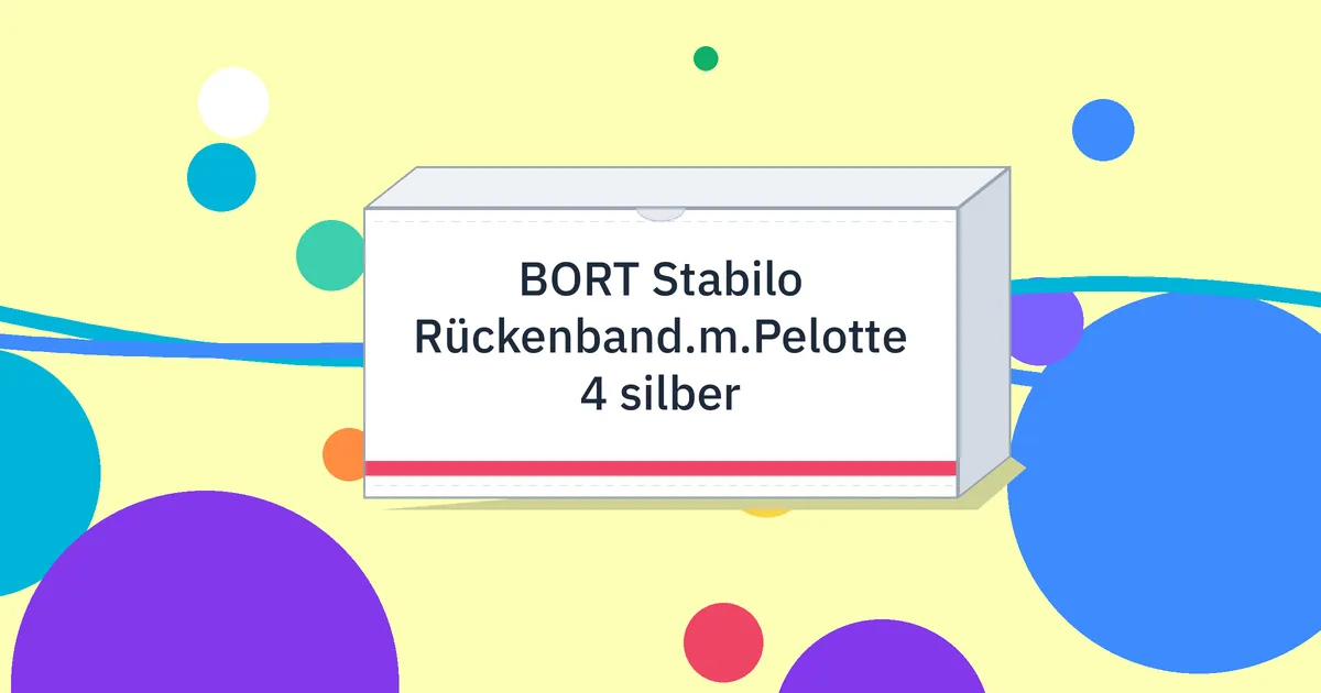 Symbolbild: Packung mit der Aufschrift BORT Stabilo Rückenband.m.Pelotte 4 silber (PZN 05872874) – Verfügbarkeit und Bezug in Apotheken in Frankfurt am Main