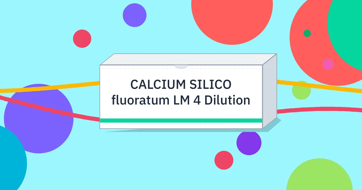 Symbolbild: Packung mit der Aufschrift CALCIUM SILICO fluoratum LM 4 Dilution (PZN 12805996) – Verfügbarkeit und Bezug in Apotheken in Frankfurt am Main