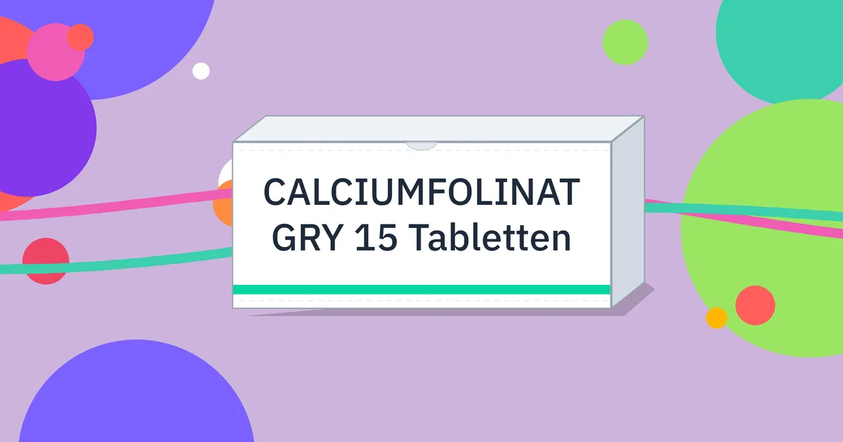 Symbolbild: Packung mit der Aufschrift CALCIUMFOLINAT GRY 15 Tabletten (PZN 00739142) – Verfügbarkeit und Bezug in Apotheken in Frankfurt am Main