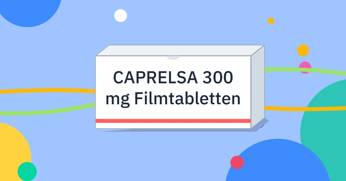 Symbolbild: Packung mit der Aufschrift CAPRELSA 300 mg Filmtabletten (PZN 09279713) – Verfügbarkeit und Bezug in Apotheken in Frankfurt am Main