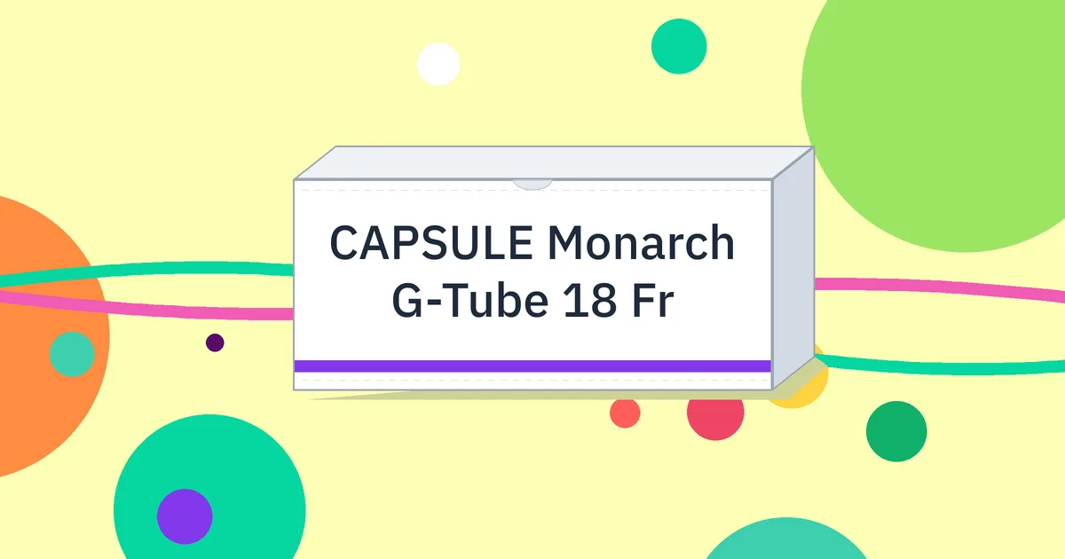 Symbolbild: Packung mit der Aufschrift CAPSULE Monarch G-Tube 18 Fr (PZN 14344708) – Verfügbarkeit und Bezug in Apotheken in Frankfurt am Main