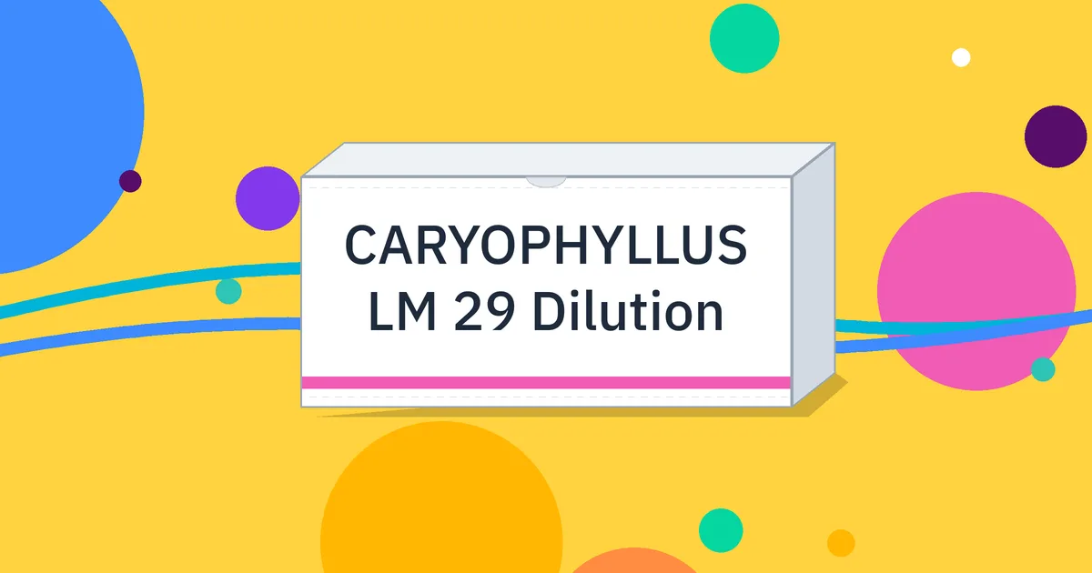 Symbolbild: Packung mit der Aufschrift CARYOPHYLLUS LM 29 Dilution (PZN 13432178) – Verfügbarkeit und Bezug in Apotheken in Frankfurt am Main