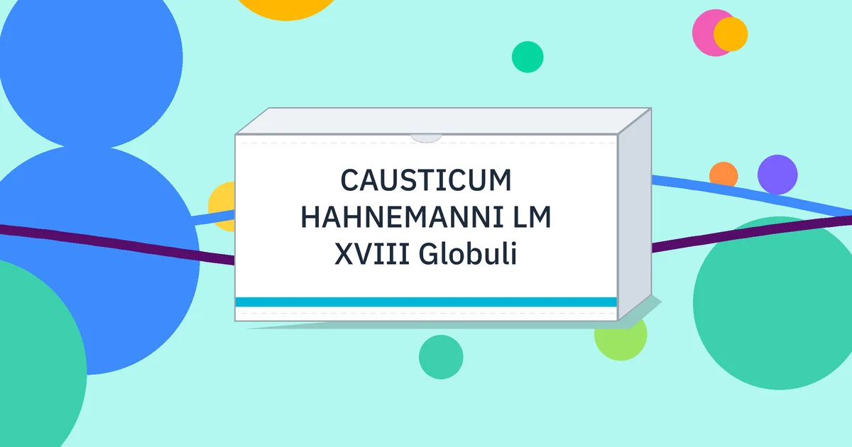 Symbolbild: Packung mit der Aufschrift CAUSTICUM HAHNEMANNI LM XVIII Globuli (PZN 02658962) – Verfügbarkeit und Bezug in Apotheken in Frankfurt am Main