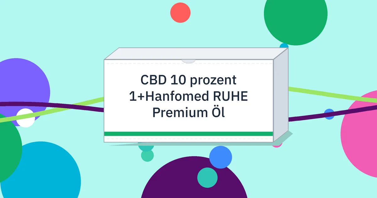 Symbolbild: Packung mit der Aufschrift CBD 10 prozent 1+Hanfomed RUHE Premium Öl (PZN 18762302) – Verfügbarkeit und Bezug in Apotheken in Frankfurt am Main