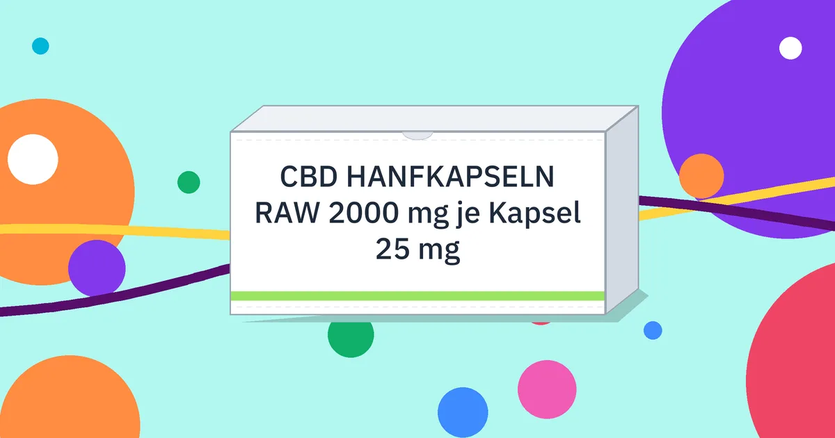 Symbolbild: Packung mit der Aufschrift CBD HANFKAPSELN RAW 2000 mg je Kapsel 25 mg (PZN 15631083) – Verfügbarkeit und Bezug in Apotheken in Frankfurt am Main