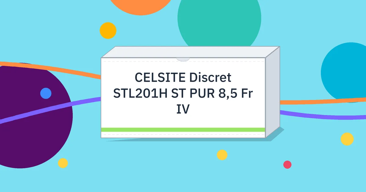 Symbolbild: Packung mit der Aufschrift CELSITE Discret STL201H ST PUR 8,5 Fr IV (PZN 07611741) – Verfügbarkeit und Bezug in Apotheken in Frankfurt am Main