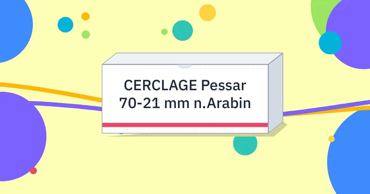 Symbolbild: Packung mit der Aufschrift CERCLAGE Pessar 70-21 mm n.Arabin (PZN 04844717) – Verfügbarkeit und Bezug in Apotheken in Frankfurt am Main